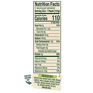 Sprout Organic Baby Food Pouches Stage 3, Creamy Vegetables w/ Chicken, 4 Pouches (Pack of 6) Creamy Vegetables with Chicken 24 Ounce