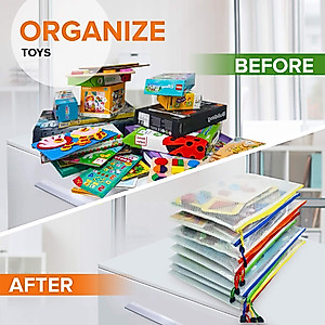 5 Pack Mesh Zipper Pouch Bags A4-13.5x9.5 in Plastic Zipper Pouches for Organizing - Document Bags With Zippers - Letter Size Zippered Pouches - Document Pouch With Zippers