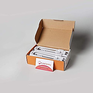 CUTESAFETY Sliding Cabinet Locks - Baby Proofing Cabinets with Adjustable Child Safety Lock - Childproof Latches for Knobs,Handles on Kitchen Doors,Storage Door,Cupboard,Closet,Dresser (White, 10)