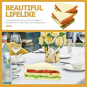 ABOOFAN 2pcs Artificial Sandwich Simulated Vegetable Sandwich Faux Sandwich Fake Food Model Kitchen Photo Prop for Easter Home Party Decoration