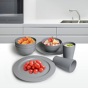 greenandlife Unbreakable Cereal Bowls - 24 OZ Wheat Straw Fiber Lightweight Bowl Sets 4 - Dishwasher & Microwave Safe - for,Rice,Snack Bowls