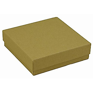 JPB Kraft Cotton Filled Jewelry Box #33 (Case of 100) 3.5 inches x 3.5 inches
