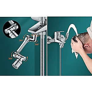 Faucet Extender for Kitchen Sink Universal,Faucet Extender for Bathroom Sink Brass,Splash Filter Faucet Extender,2 Water Outlet Modes,Splash Filter Faucet Extender