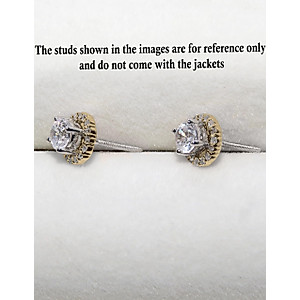 Dazzlingrock Collection Round White Diamond Halo Removable Earring Jackets for Women in 10K Yellow Gold (0.18 ctw, Color I-J, Clarity I2-I3)