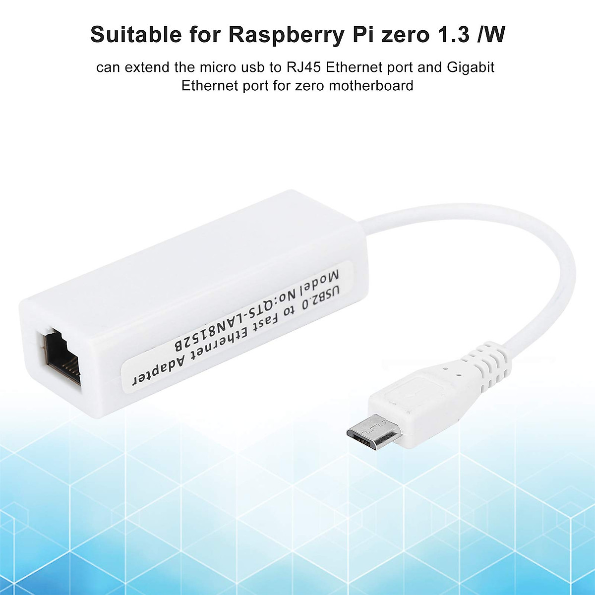 Zopsc-1 Ethernet Adapter Micro USB to RJ45 Network Card Adapter Micro USB to RJ45 Ethernet Port for Raspberry Pi Zero 1.3W Motherboard