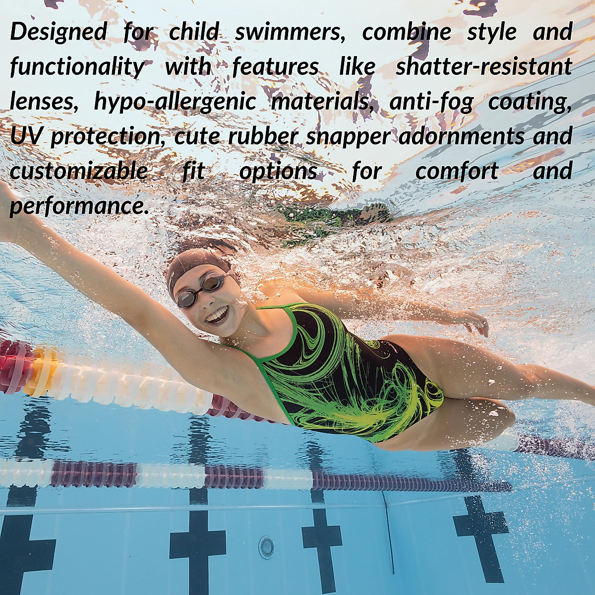 Sporti Antifog Snapper Jr. Goggle - Aqua