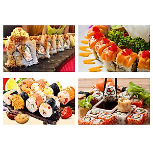 WITBASS 10 Pieces DIY Home Sushi Making tool Kit with Complete Sushi Set, Plastic Sushi Maker Tool Complete with 8 Sushi Rice Roll Mold Shapes Fork Spatula