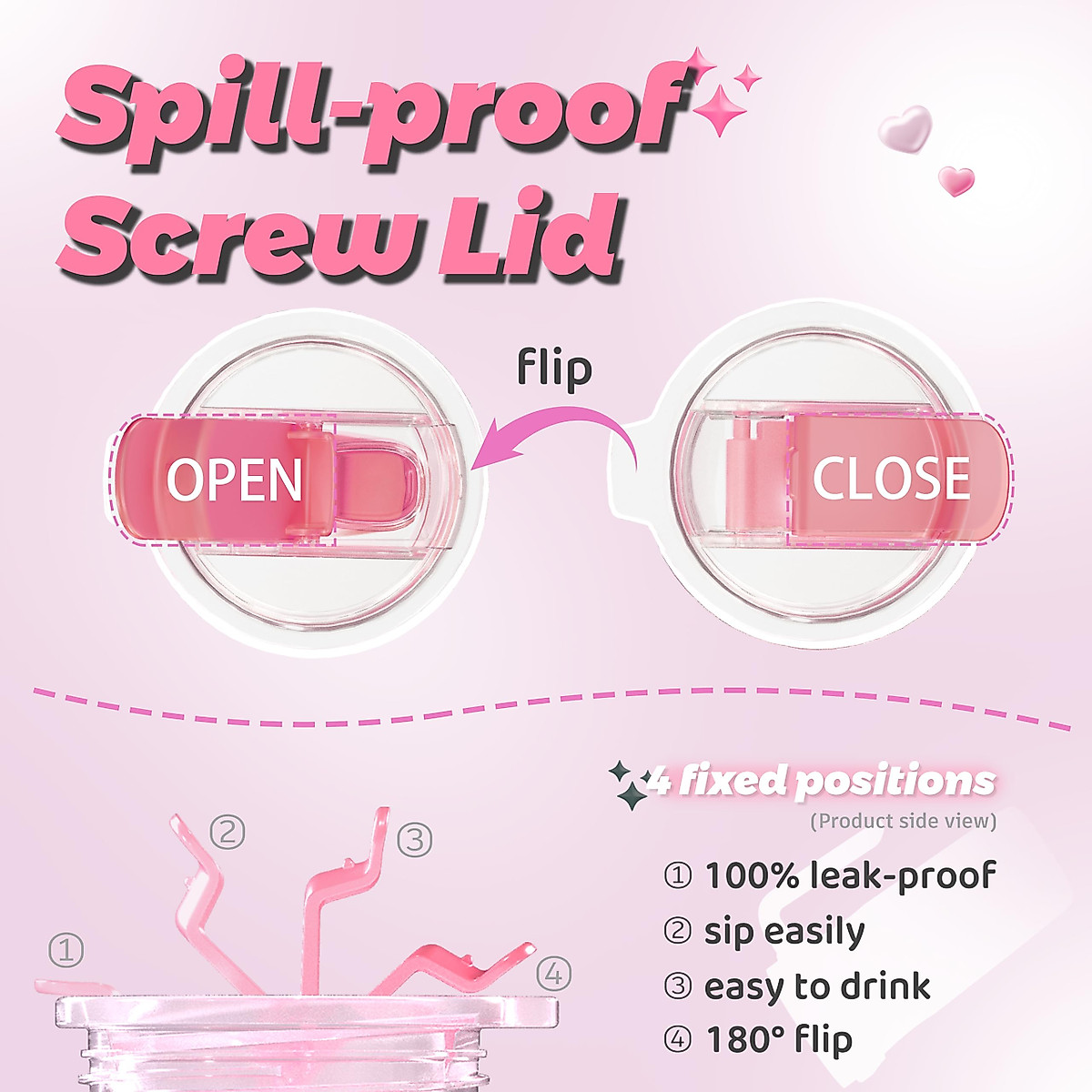 winiwo 20 oz Tumbler with Handle, Easy to Hold, Travel Coffee Mug with Screw Lid, Spill-proof, Insulated Cups, Built-in Up Down Flip, Fit Most Car Cup Holders, Commute, School, Home, Office