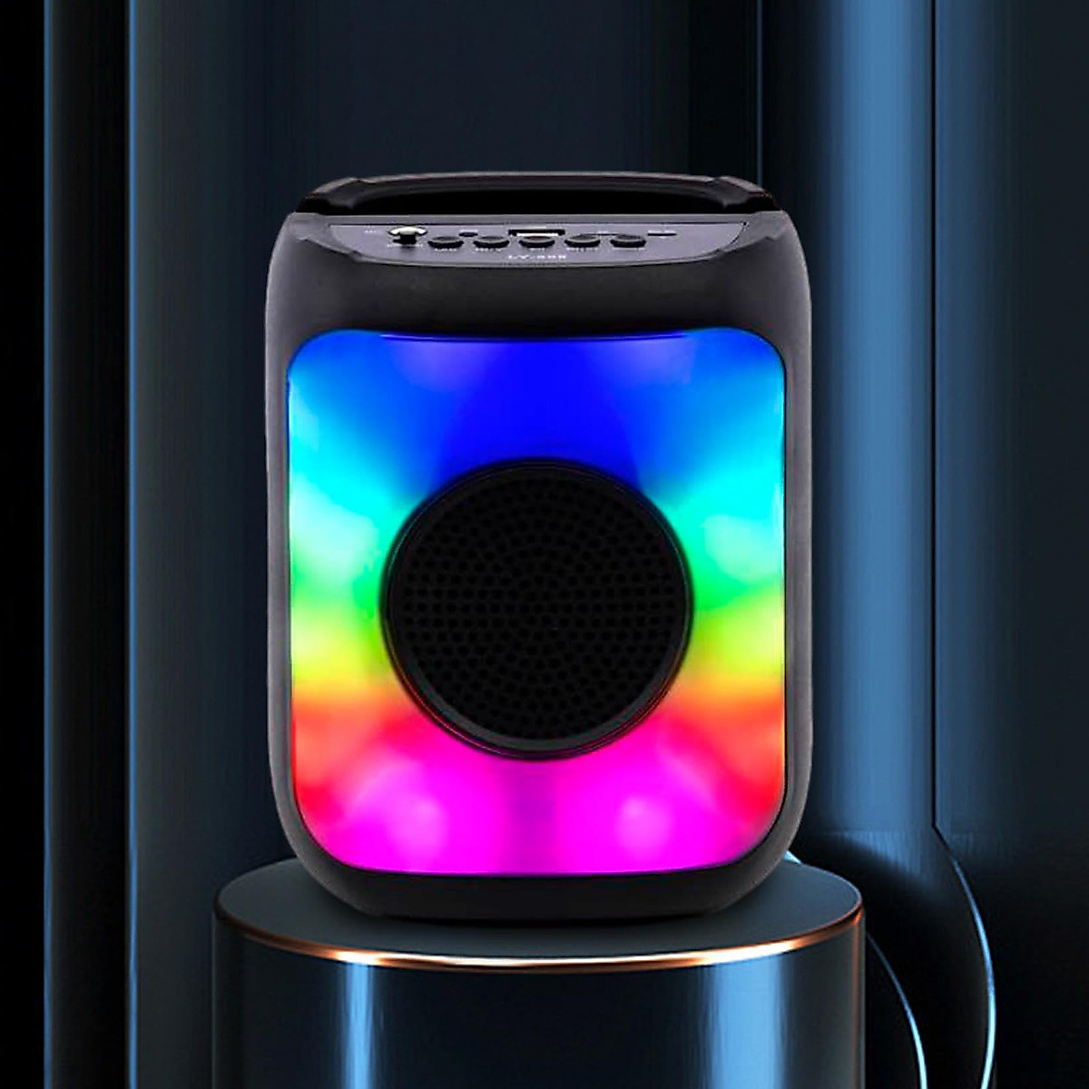Portable Wireless Bluetooth Speaker Waterproof Speakers Loud Stereo with Mixed Colored LED Lights Mode for Home Theater,Party,Outdoor,Gym,Gaming,TV...