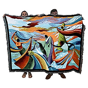Pure Country Weavers Skydancer Blanket - African Cultural Gift Tapestry Throw Woven from Cotton - Made in The USA (72x54)