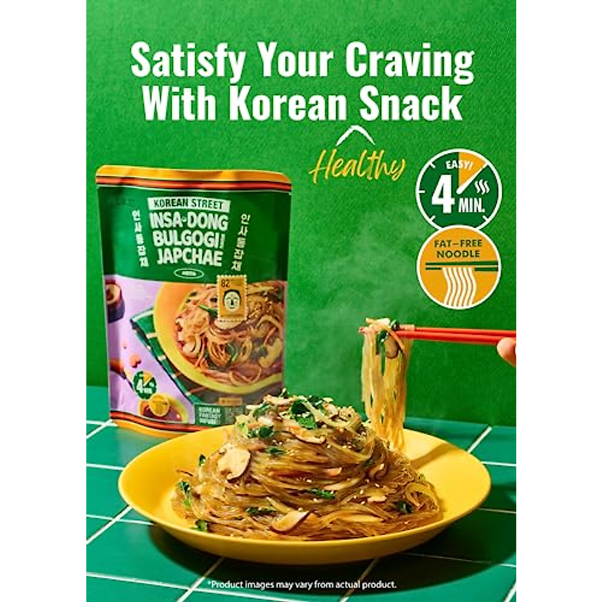 Korean Street Korean Food Japchae, Delicate Low calorie Glass Noodles - Irresistible Delight of Sweet & Savory Harmony (Sweet & Savory)