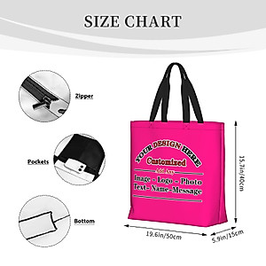 Custom Personalized Tote Bag Custom Bags For Work Travel Shopping Women Shoulder Handbag Customize Tote Bags Gift With Your Team Logo Text Image Photo Name