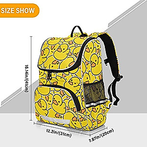 Sletend Large Capacity Printing Student Shoulder Bag for Children Teenagers Little Yellow Duck Cute Laptop Bag School Bag for Work School, Men's and Women's Travel Backpack