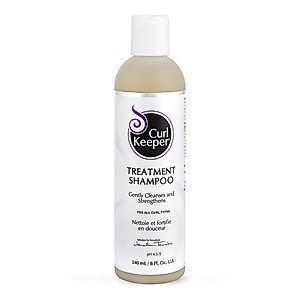 Curl Keeper Treatment Shampoo for Curly Hair, 8 Fl Oz - Daily Hair Shampoo Gently Cleanses & Strengthens All Curl Types - Rebuilds & Restores Damaged Hair - Water Based & Sulfate Free Shampoo