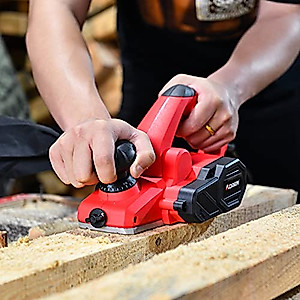 AOBEN 7-Amp Electric Hand Planer, 3-1/4-Inch 18000Rpm Handheld Planer for Woodworking, Power Wood Planer Chamfer for Home DIY