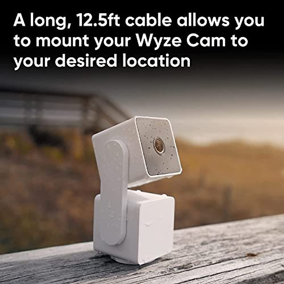 WYZE Cam Pan v3 Indoor/Outdoor 1080p Pan/Tilt/Zoom Wi-Fi Smart Home Security Camera with Color Night Vision, 2-Way Audio, Compatible with Alexa & Google Assistant, White + Outdoor Power Adapter