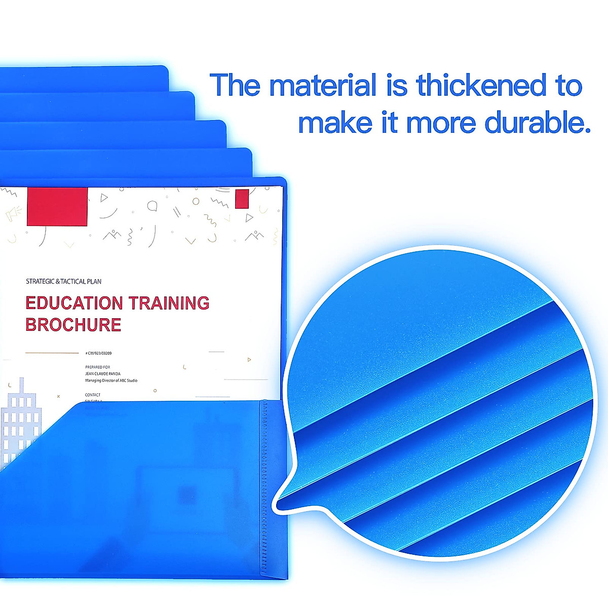 KTRIO File Folders Pocket Folders with Prongs - (5 Pack, Assorted Colors) 2 Pocket 3 Prong Folders with Pockets and Fasteners Letter Size Colored Plastic Folders for School Office Home, Heavy Duty