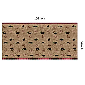 Xigejob Lumberjack Baby Shower Tablecloth Decorations - Disposable Lumberjack Baby Boy Table Cover, Buffalo Plaid Wild Bear Adventure Theme Its a Boy Supplies Table Cloth - 2 Pack (54in x 108in)