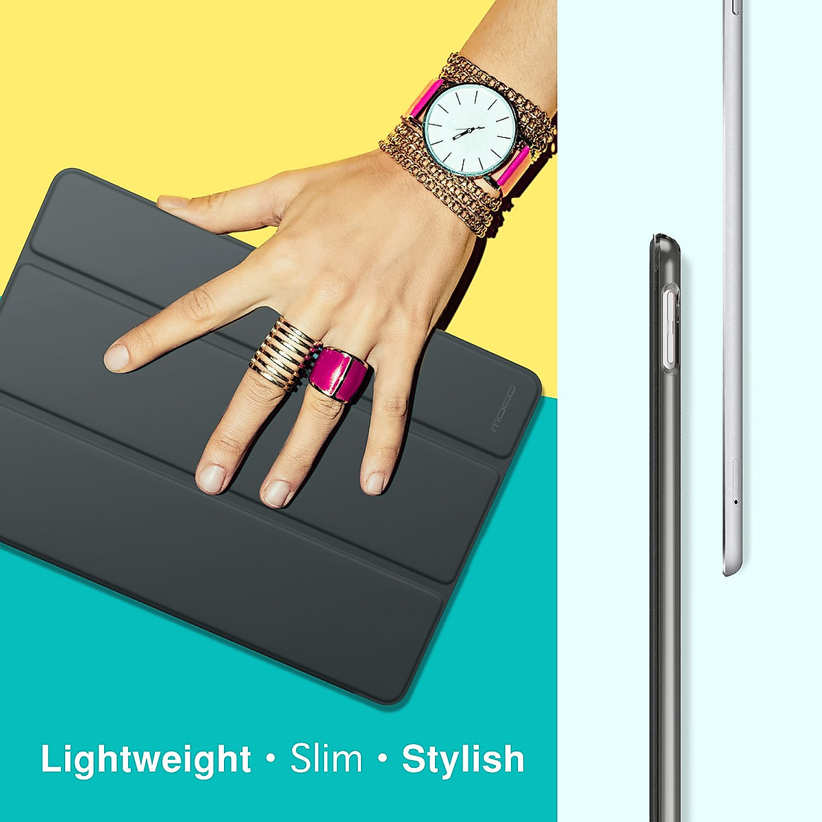 MoKo Case Fit New iPad Air (3rd Generation) 10.5" 2019/iPad Pro 10.5 2017 - Slim Lightweight Smart Shell Stand Cover with Translucent Frosted Back Protector - Space Gray (Auto Wake/Sleep)