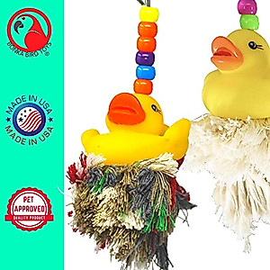 Bonka Bird Toys 1125 Ducky Plucker Small Bird Toy Parrot Cage Toys Cages Cockatiel Lovebird Parakeet Conure