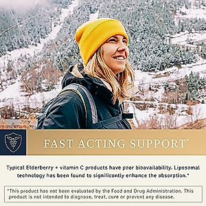 Quicksilver Scientific Liposomal Vitamin C + Elderberry - Liposomal Vitamin C 1000mg with Superior Absorption Technology & Tocotrienols - Antioxidant & Immune Support Tonic (100ml)