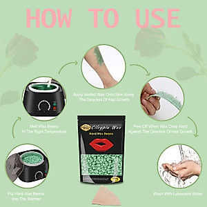 Wax Beads For Hair Removal, 10.5oz/300g Cileypia Hard Waxing Beads For Sensetive Skin, Painless Pearl Wax Beans For Women Men Eyebrow, Face, Brazilian with 10 Spatulas (Tea Tree)