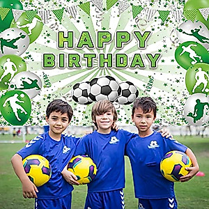 Soccer Themed Birthday Party Decoration Soccer Happy Birthday Backdrop Photo Background Banner Poster for Soccer Party Decorations Party Supplies 70.8 x 47.2 Inch