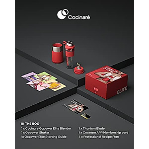 Cocinare GoPower Elite Blender (Red) & Blender Cup (Red)