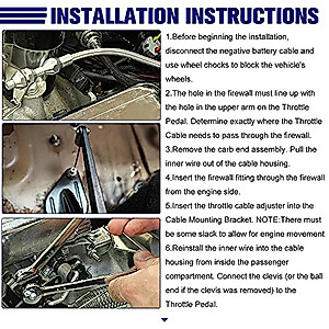 PQY 24" Hi-Tech Univeral Throttle Cable Braided Stainless Steel Throttle Cable Kit
