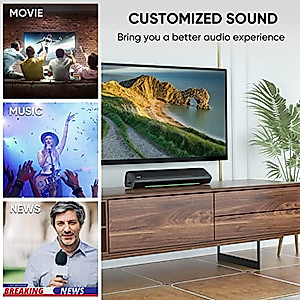 Saiyin Sound Bars for TV, with Bluetooth,Optical, AUX Inputs, 17-Inch Small Speakers with Visual Volume Adjustment & Wall Mountable
