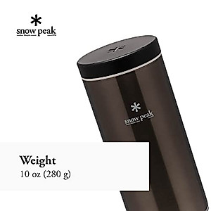 Snow Peak Titanium Kanpai Bottle - Double-Wall Insulated Thermos Water Bottle - Perfect Addition to Camping, Hiking, or Backpacking Gear - Bottle Keeps Drinks Hot or Cold - Dark SIlver - 350 ml