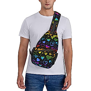 MANQINF Rainbow LGBT Gay Pride Plaid Sling Backpack Chest Bag Lgbt Crossbody Sling Bag Travel Hiking Daypack For Men Women