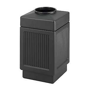 Safco Products Canmeleon Outdoor/Indoor Recessed Panel Trash Can 9475BL, Black, Decorative Fluted Panels, 38-Gallon Capacity