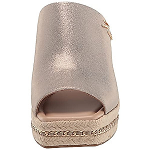 Karl Lagerfeld Paris Women's Corissa Slip on Espadrille Wedge Sandal, Champagne, 10