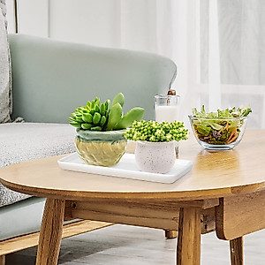 Ceramic Dessert Plate,Serving Trays,Bathroom Tray,Cosmetics Dish,Vanity Tray,Candle Tray, Simple Style Rectangle Tray Suit for Dessert Table Kitchen Countertop Bathroom