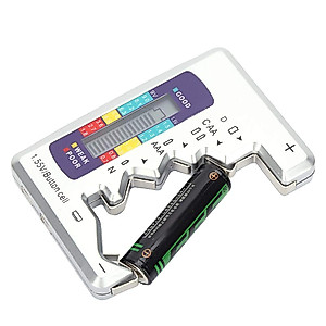 Digital Battery Tester Battery Capacity Detector Checker Measuring Tool 90 x 60mm for Battery Button, AAA, N, C, D, 9V, 1.5V Battery