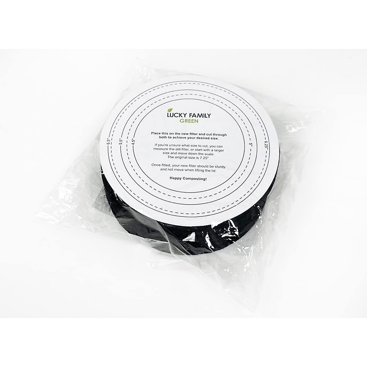 Charcoal Filters Compost Bin - Replacement Filter Round 7.25 inch - Extra Thick 0.4" Kitchen Pail 6 Pack - Carbon Premium Quality Countertop Bucket - Cutting Template Unisize Composting Bins