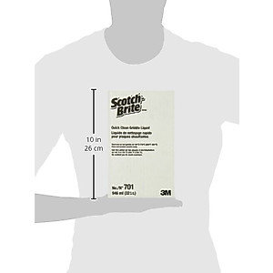 3M H-701-32OZ Scotch-Brite Griddle Cleaning, Quick Clean Liquid 701, 4 Quarts, Heavy Duty, Cleans in 3-5 Minutes, For Baked On Food and Cooking Oils, Use on Hot or Cool Griddle