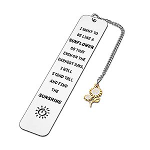 Inspirational Bookmark Spiritual Sunflower Gifts for Women Birthday Chriatmas Stocking Stuffers Graduation Gifts for Teen Girls Boys Daughter Son Best Friends BFF Back to School Coming of Age Gifts