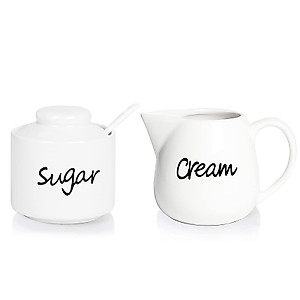 ONTUBE Porcelain Sugar and Creamer Set of 3,White