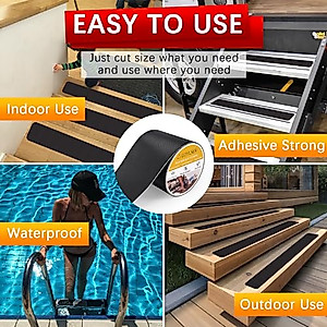 Carpet Stair Tread Rug Non Skid Tape for Stair, black diamond Grip tape for Wooden Step, Safety Non Skid Roll for Stair Step Runner Anti Slip Traction Tread Staircase Grip Adhesive tape Strip