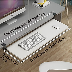 Keyboard Tray Under Desk, Pull Out Keyboard Tray with C Clamp, Computer Drawer for Typing, Ergonomic Desk Computer Keyboard Stand, Perfect for Home or Office