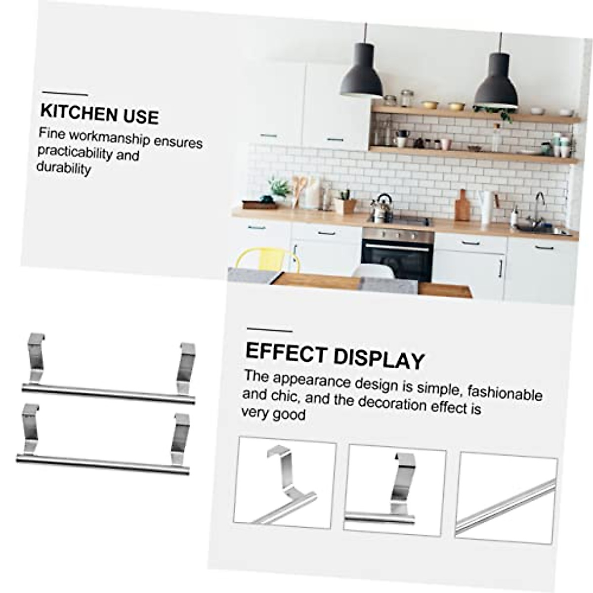 DOITOOL 2pcs Stainless Steel Towel Rack Over Door Towel Holder Cabinet Towel Holder Bathroom Towel Shelf Multi Hanger Multi Purpose Hanger Towel Storage Pole Individual Bracket Back Style