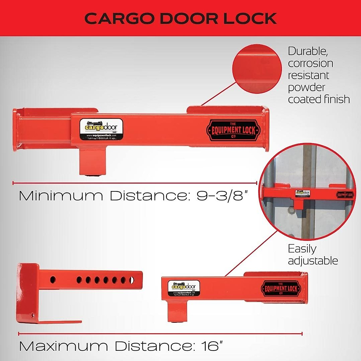 Equipment Lock Cargo Door Lock - Powder Coated Steel, Maximum Security Semi Trailer Door Lock - Semi Truck Accessories and Trailer Security (Keyed Differently)