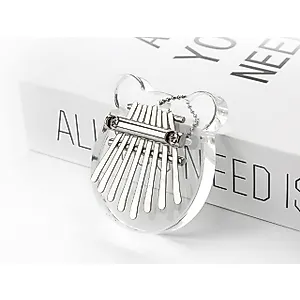 SonicoTech Mini Kalimba Mini Thumb Piano 8 Keys Finger Piano Marimbas Hand Piano Cute Kalimba with Lanyard Keychain Special Lovely Gifts (Crystal bear) Visit Store for Bundle Sales