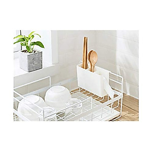 STRAW Drain Rack - Drainer, Dish Drainers Draining Kitchen Organizer Shelf Sink Drainer with Tray Drain Rack Cutlery Holder Glass Holder (Color : Black)