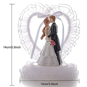 Charlbytion love Wedding Cake Toppers,Romantic Bride Groom Love Cake Topper Figurines Resin Doll Ornaments,Fun Cake Topper for Engagement Wedding Anniversary Decorations Gifts