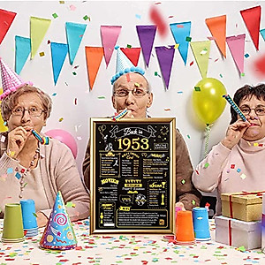 FALAMON 70th Birthday Decorations for Women or Men, 11x14 Birthday Anniversary Decorations Poster, Birthday Party Supplies Gifts, Back in 1953