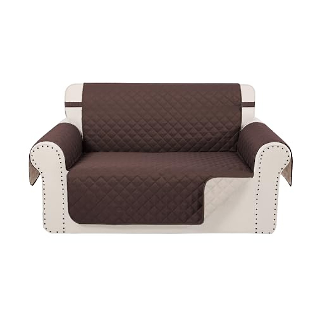 Luxshare Home Reversible Loveseat Sofa Covers Couch Cover Furniture Protector(Loveseat Small,Chocolate/Beige)