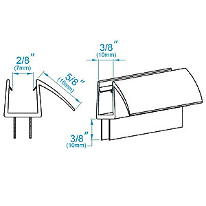 ELEGANT Shower Door Plastic Bottom Seal Strips for 3/8 in.Shower Door Sweep Bottom Seal Strips Wipe Drip Rail, 36 in. Length, 1 Pack 2 Pieces